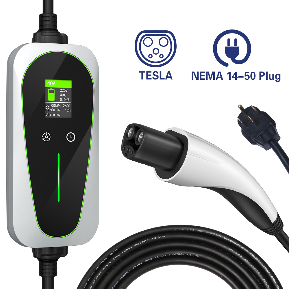 40A Level 2 AC TESLA EV Portable charger tesla Electric Car Charger ...