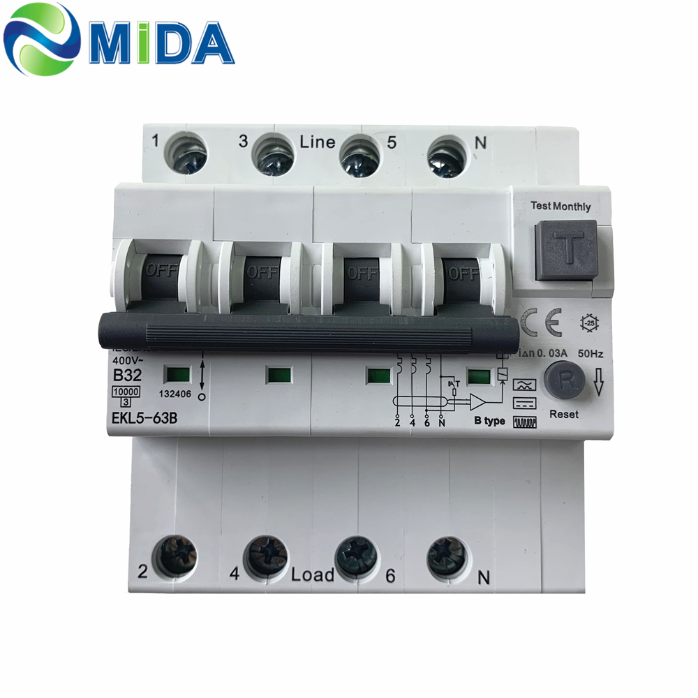 BType RCBO RCCB with Overcurrent Protection - Shanghai Mida EV Power Co ...